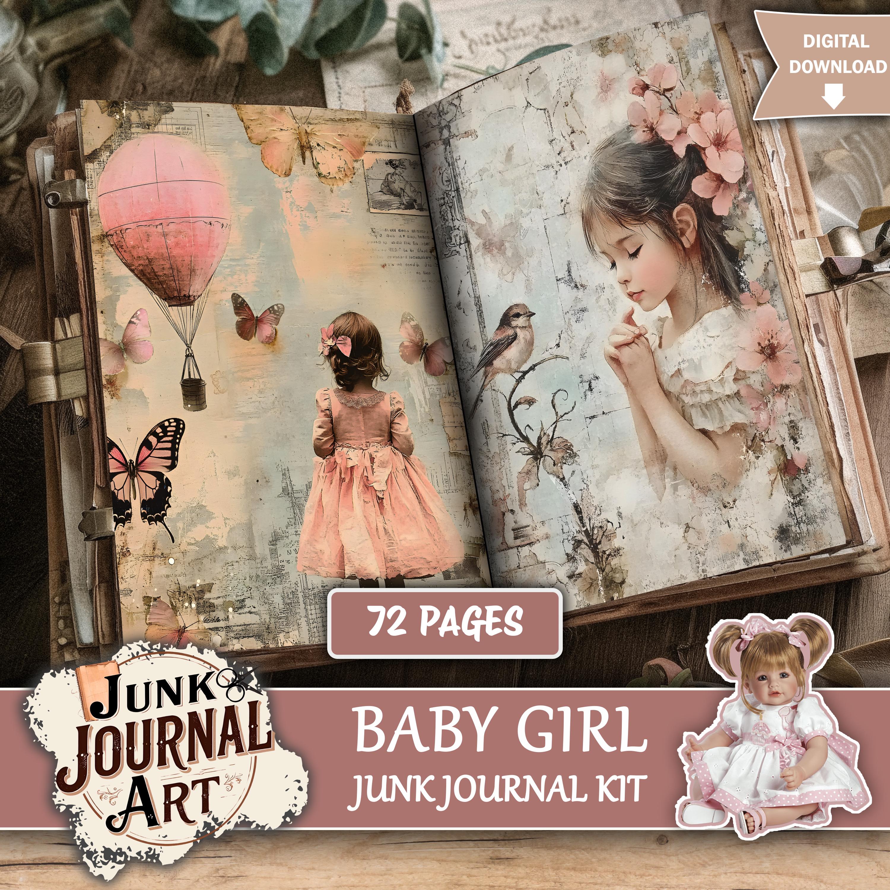 Baby Girl Junk Journal, Junk Journal Supplies, Junk Journal Kits ...