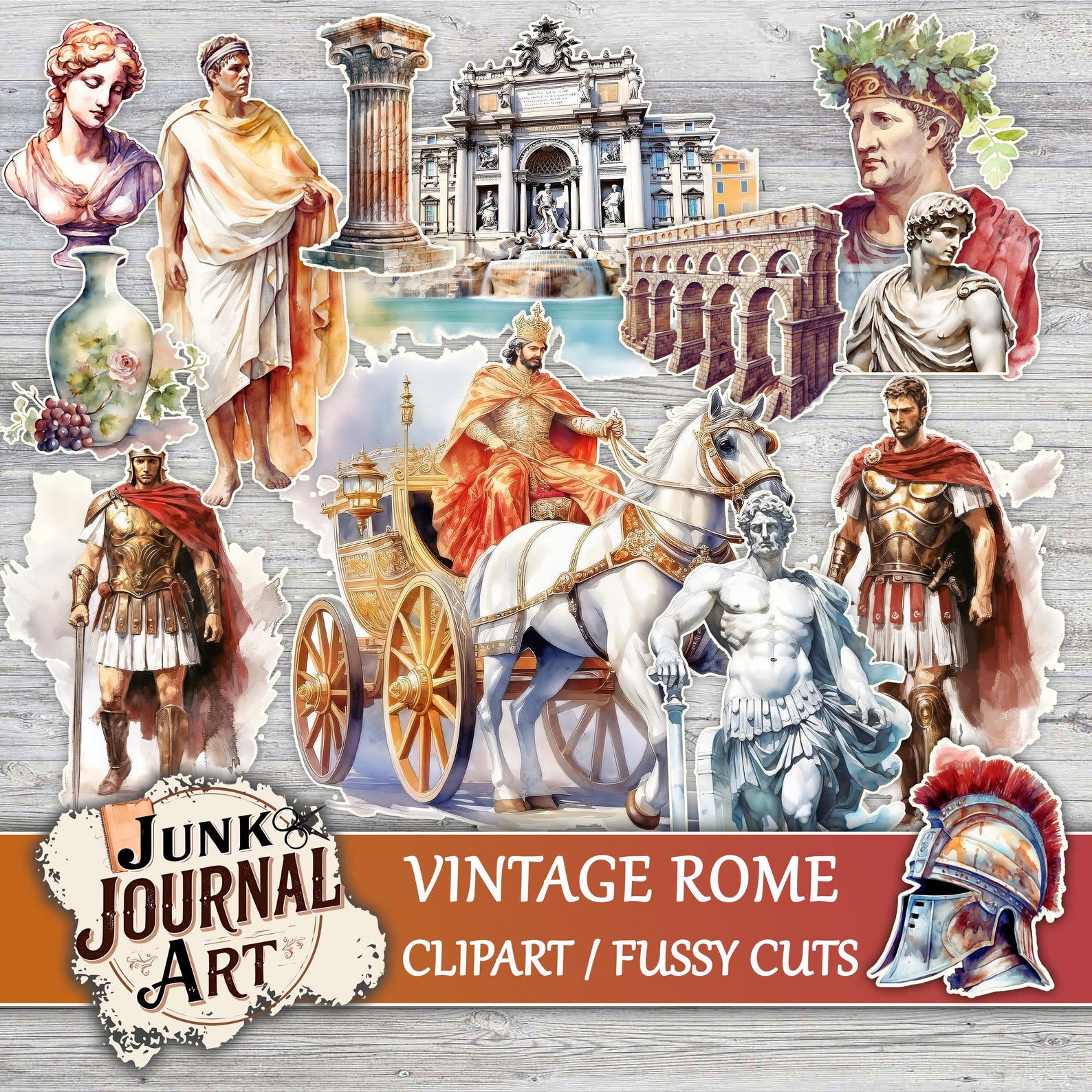Vintage Rome Junk Journal, Junk Journal Supplies, Junk Journal Kits ...