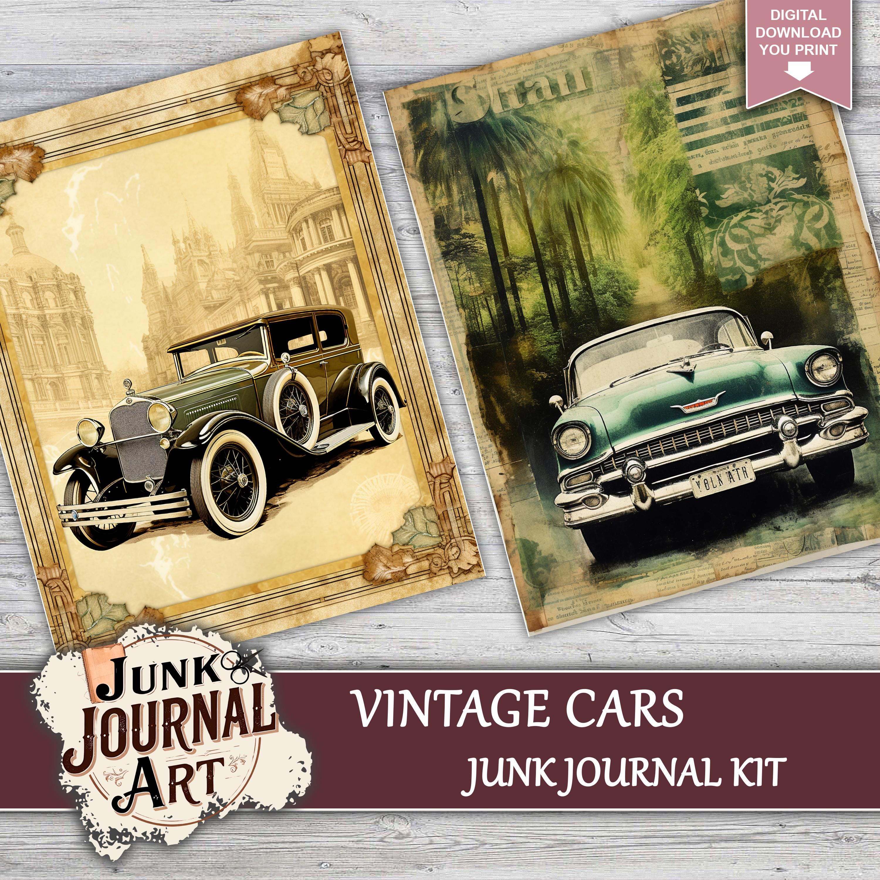 Old Car Junk Journal, Junk Journal Supplies, Junk Journal Kits, Vintage ...