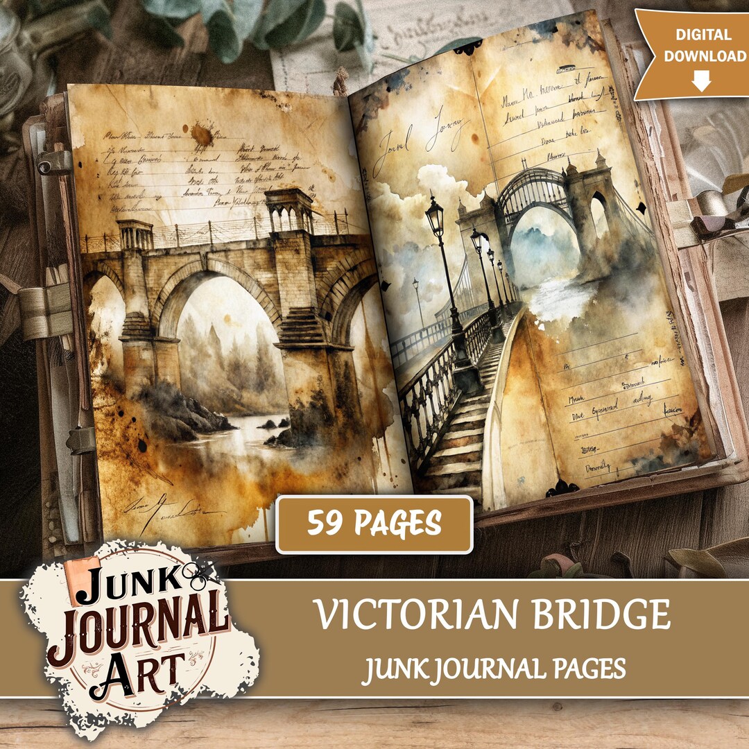 Victorian Bridge Junk Journal Pages, Junk Journal Supplies, Junk ...