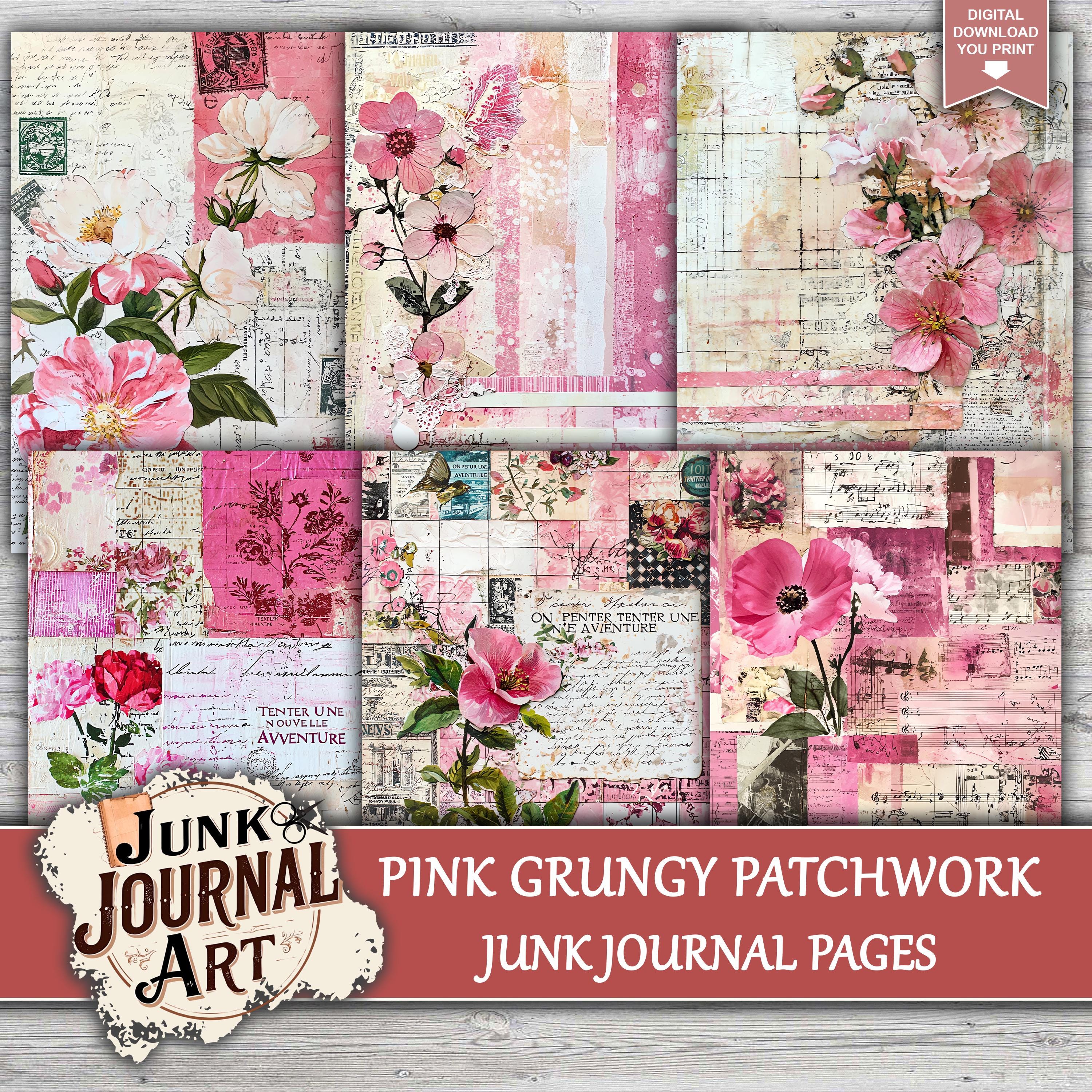 Pink Floral Digital Paper, Junk Journal Supplies, Junk Journal Kits ...