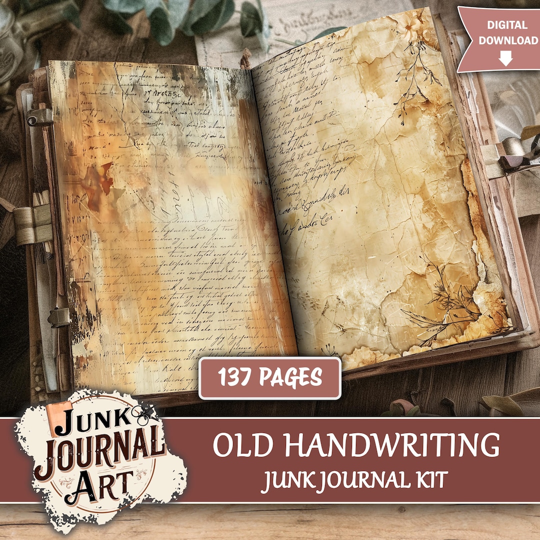 Handwriting Paper Printable, Junk Journal Supplies, Junk Journal Kits ...
