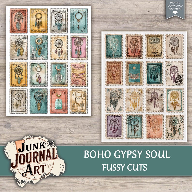 Boho Gypsy Soul Junk Journal Printable Pages - Spiritual Hippie Kit ...