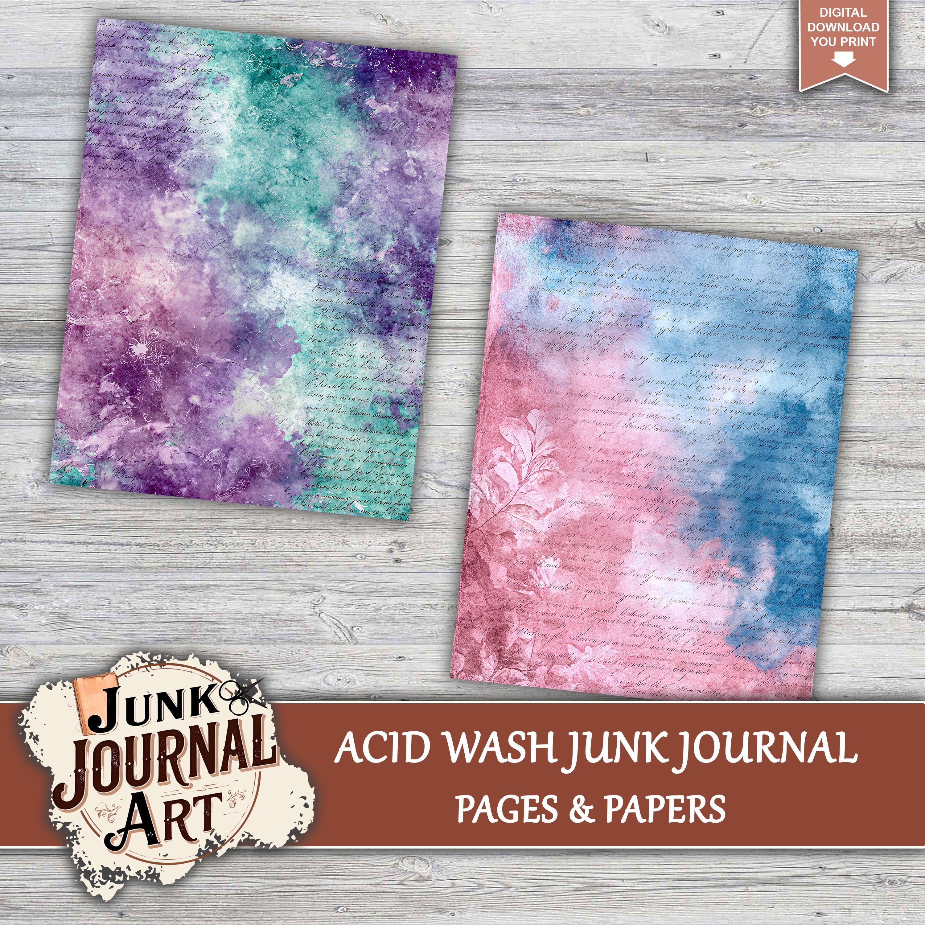 Acid Wash Junk Journal Pages, Junk Journal Supplies, Junk Journal Kits ...