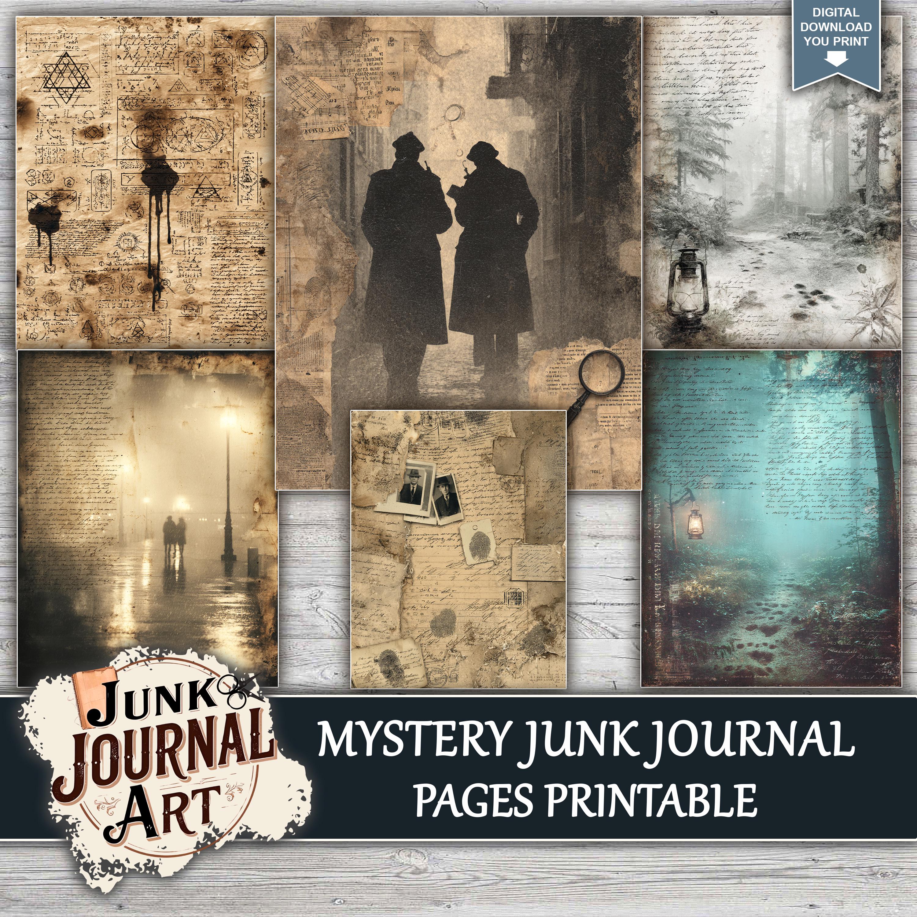Junk Journal Mystery Printable Pages, Vintage Detective Ephemera, Crime ...