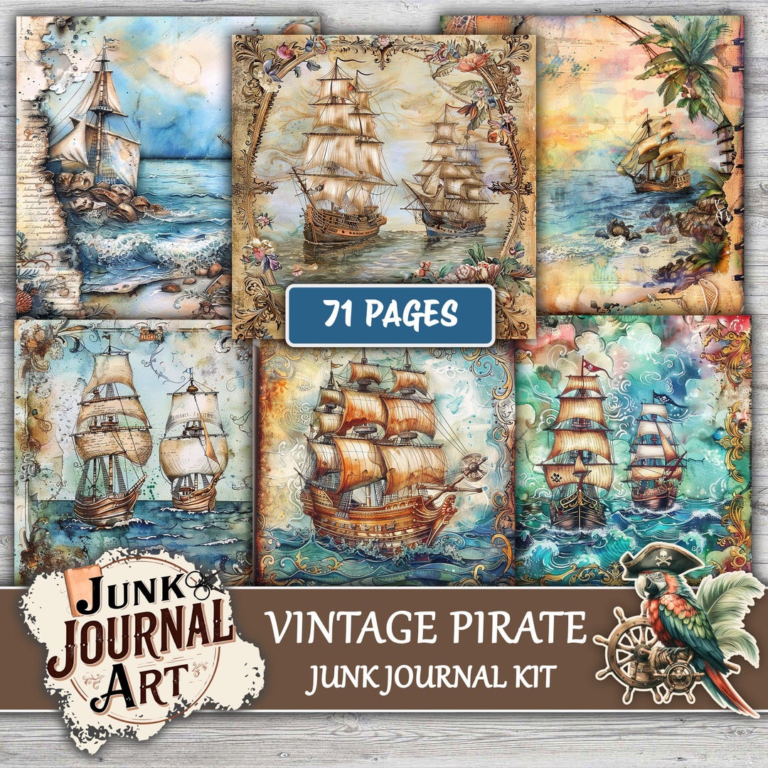 Pirate Junk Journals, Junk Journal Supplies, Junk Journal Kits, Vintage ...