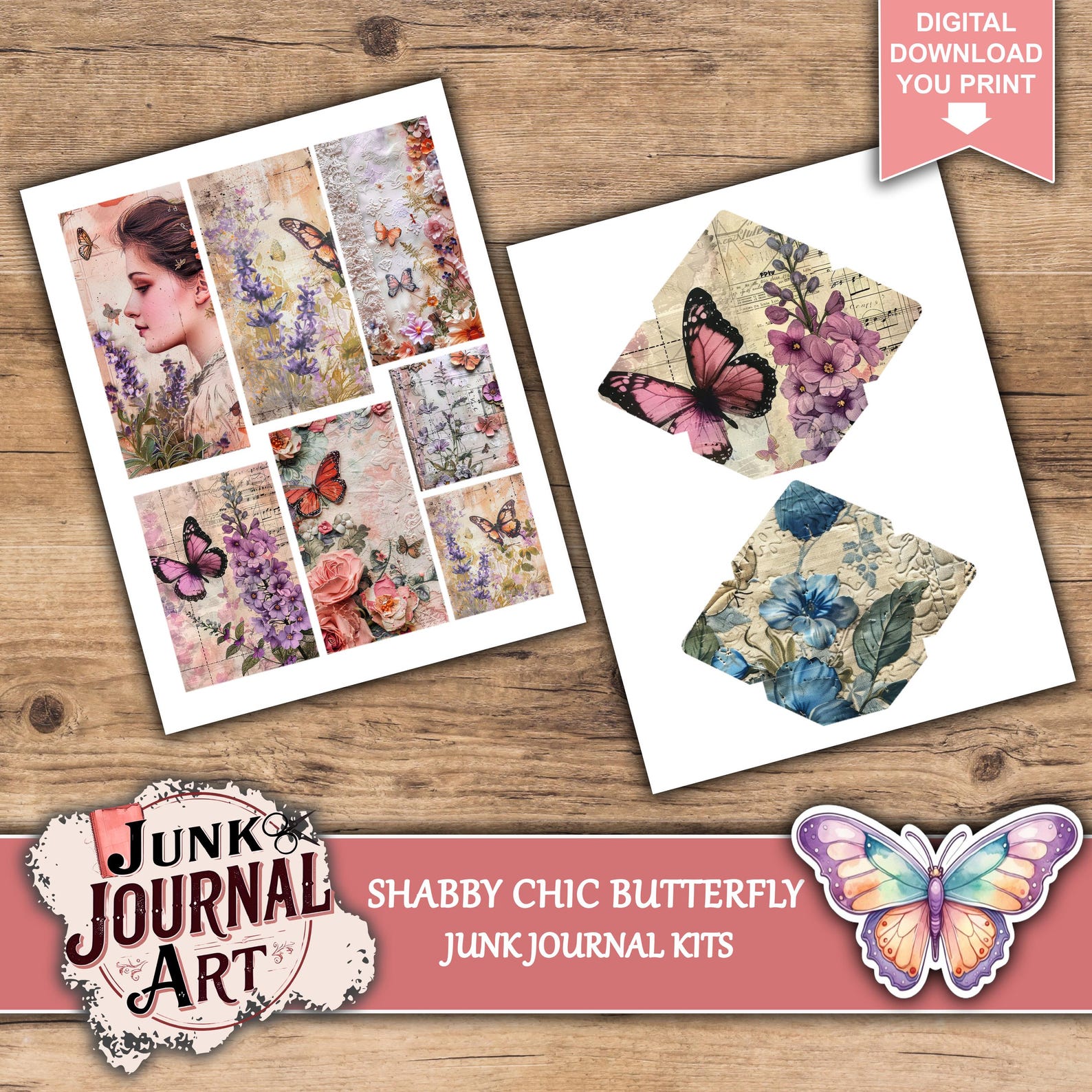 Butterfly Junk Journal Papers, Junk Journal Supplies, Junk Journal Kits ...