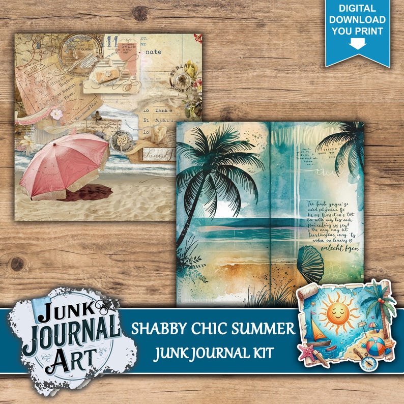 Shabby Chic Summer Junk Journal Kit, Vintage Garden Pages, Pink Floral ...