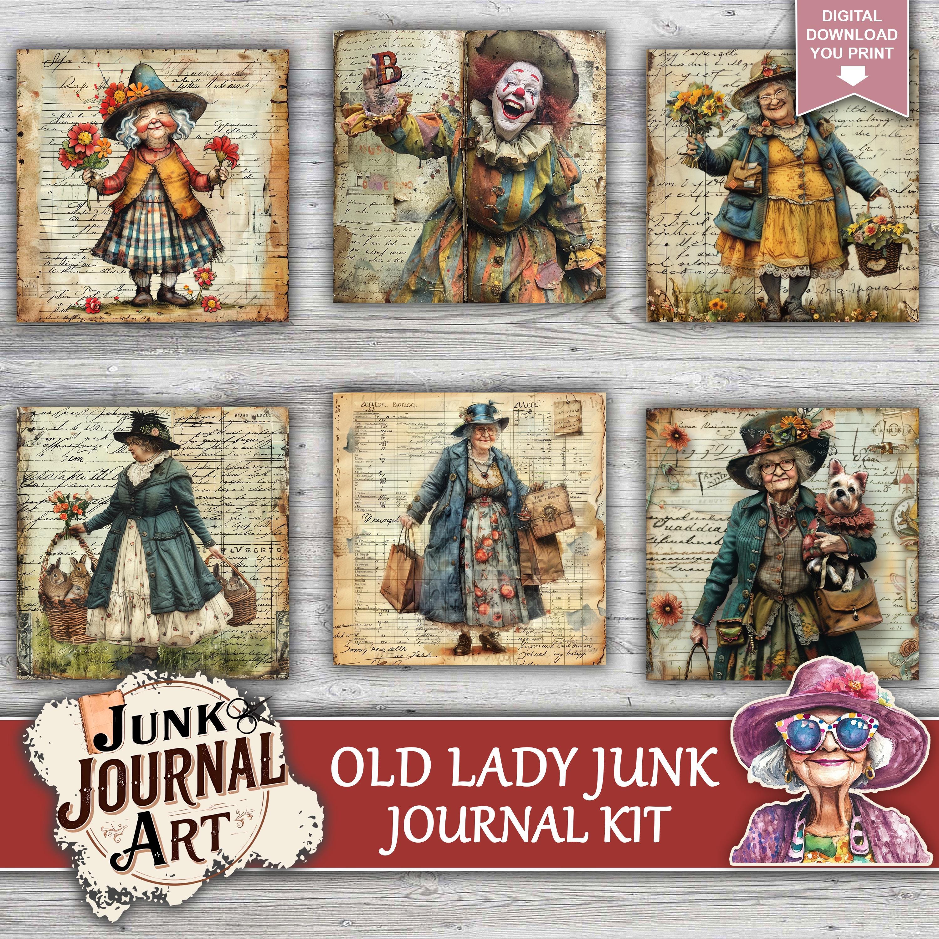 Old Lady Junk Journal, Junk Journal Supplies, Junk Journal Kits ...