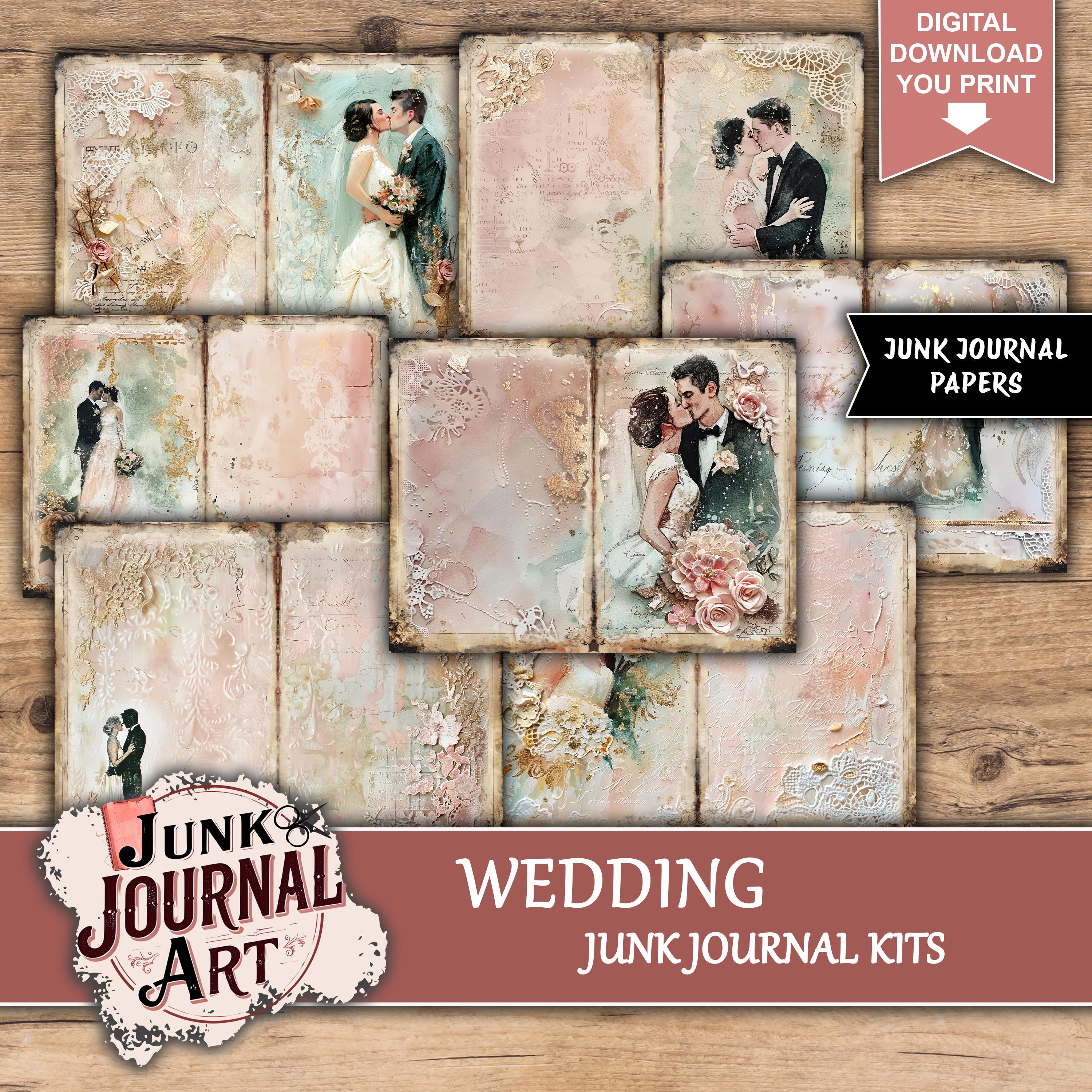 Wedding Junk Journal Kit, Romantic Ephemera, Shabby Chic, Envelopes ...