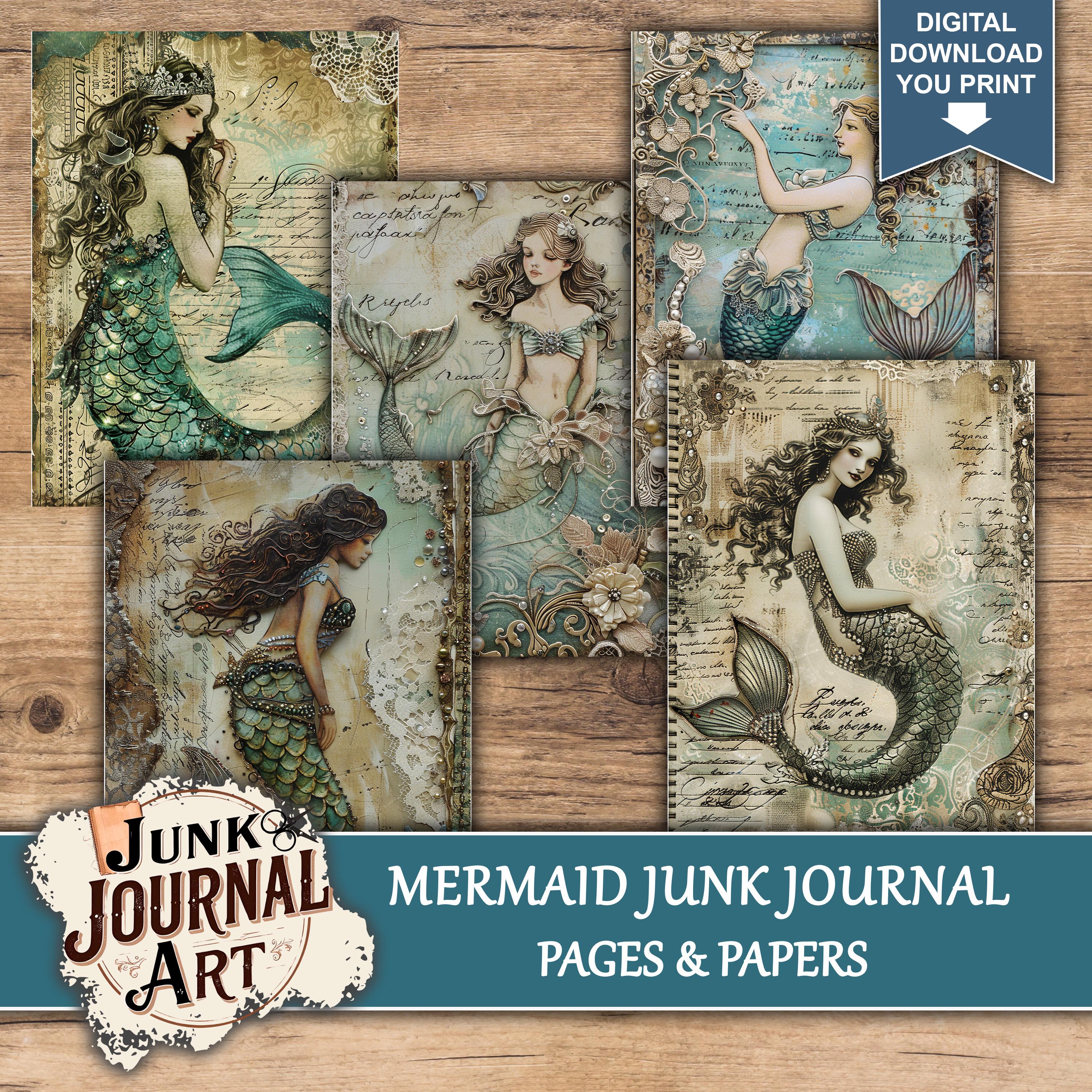 Junk Journal Mermaid, Junk Journal Supplies, Junk Journal Kits, Mermaid ...