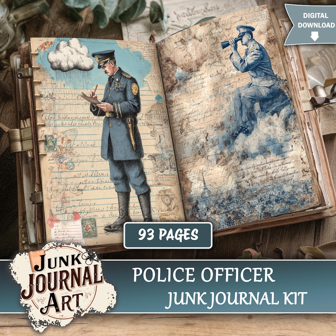 Police Officer Junk Journal Printable Pages, Law Enforcement Kit ...