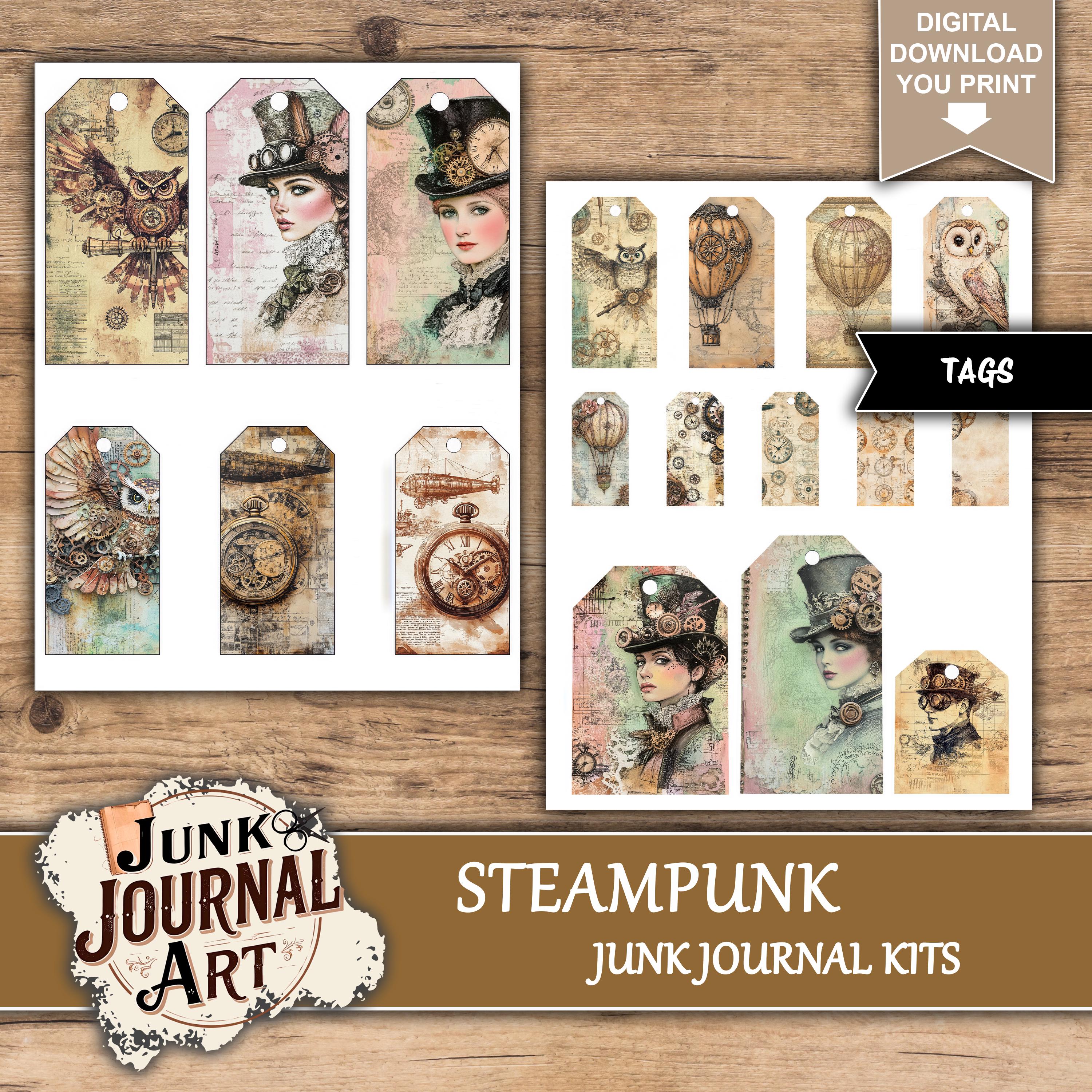 Steampunk Junk Journal Kit, Mechanical Ephemera, Clockwork Gear ...