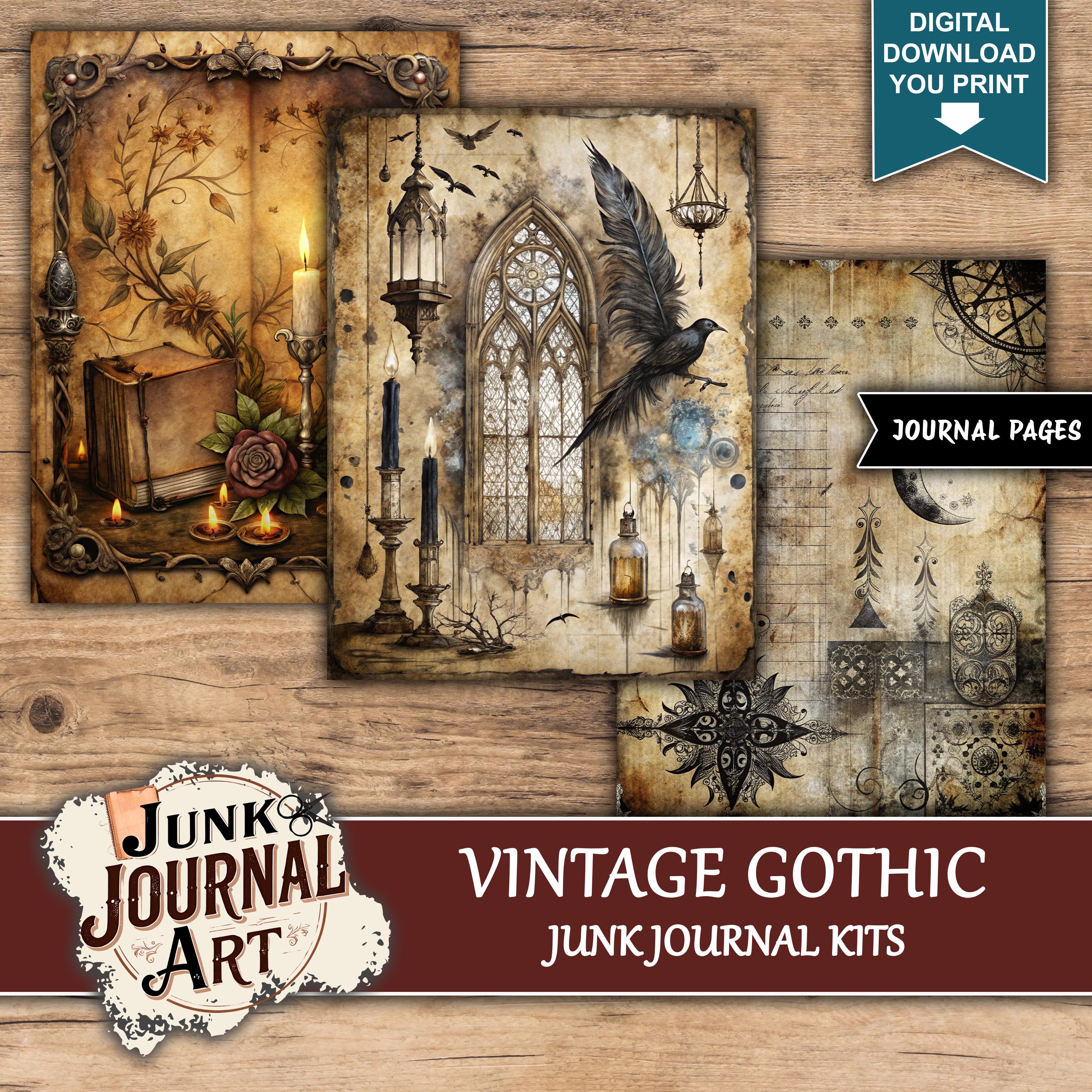 Gothic Journal Kits, Junk Journal Supplies, Gothic Junk Journal Kits ...
