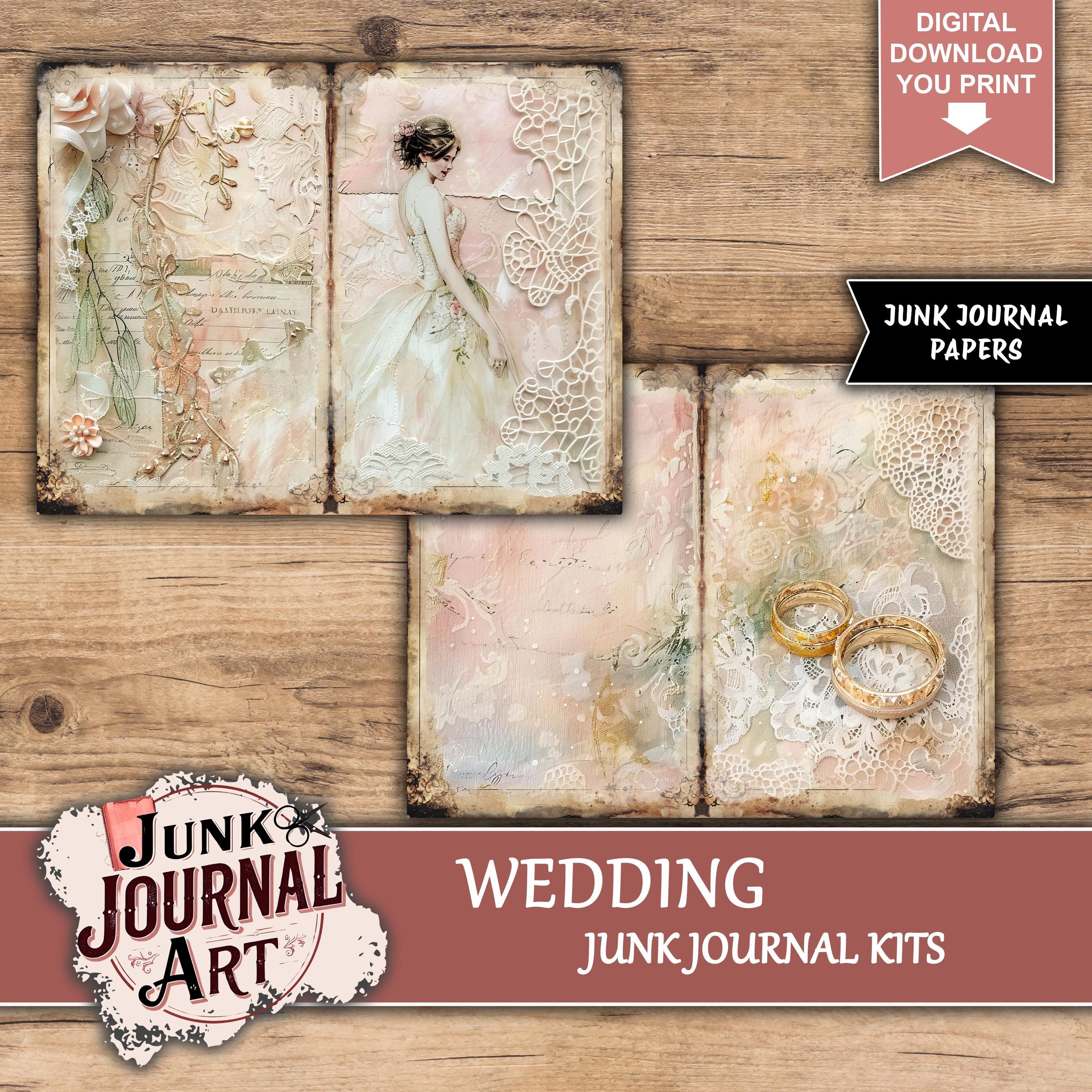 Wedding Junk Journal Kit, Romantic Ephemera, Shabby Chic, Envelopes ...