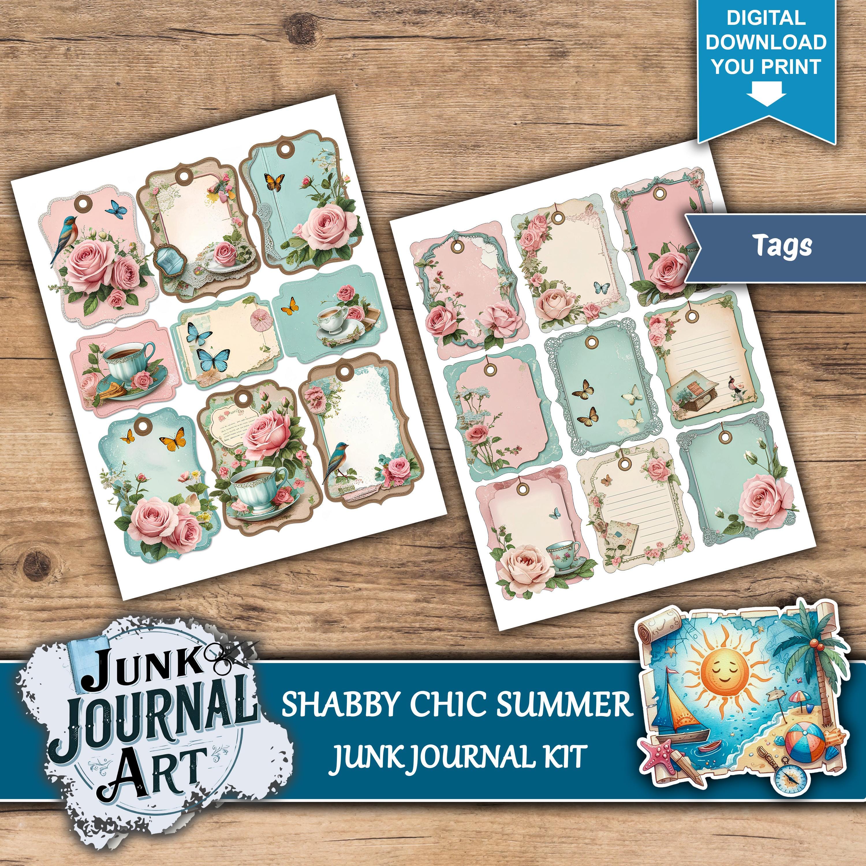 Shabby Chic Summer Junk Journal Kit, Vintage Garden Pages, Pink Floral ...