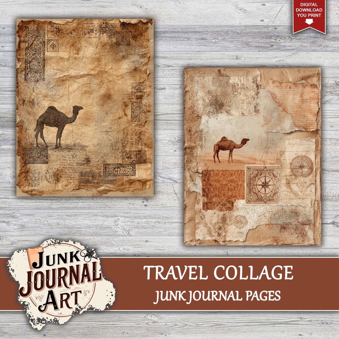Travel Collage Junk Journal Pages, Junk Journal Supplies, Junk Journal ...