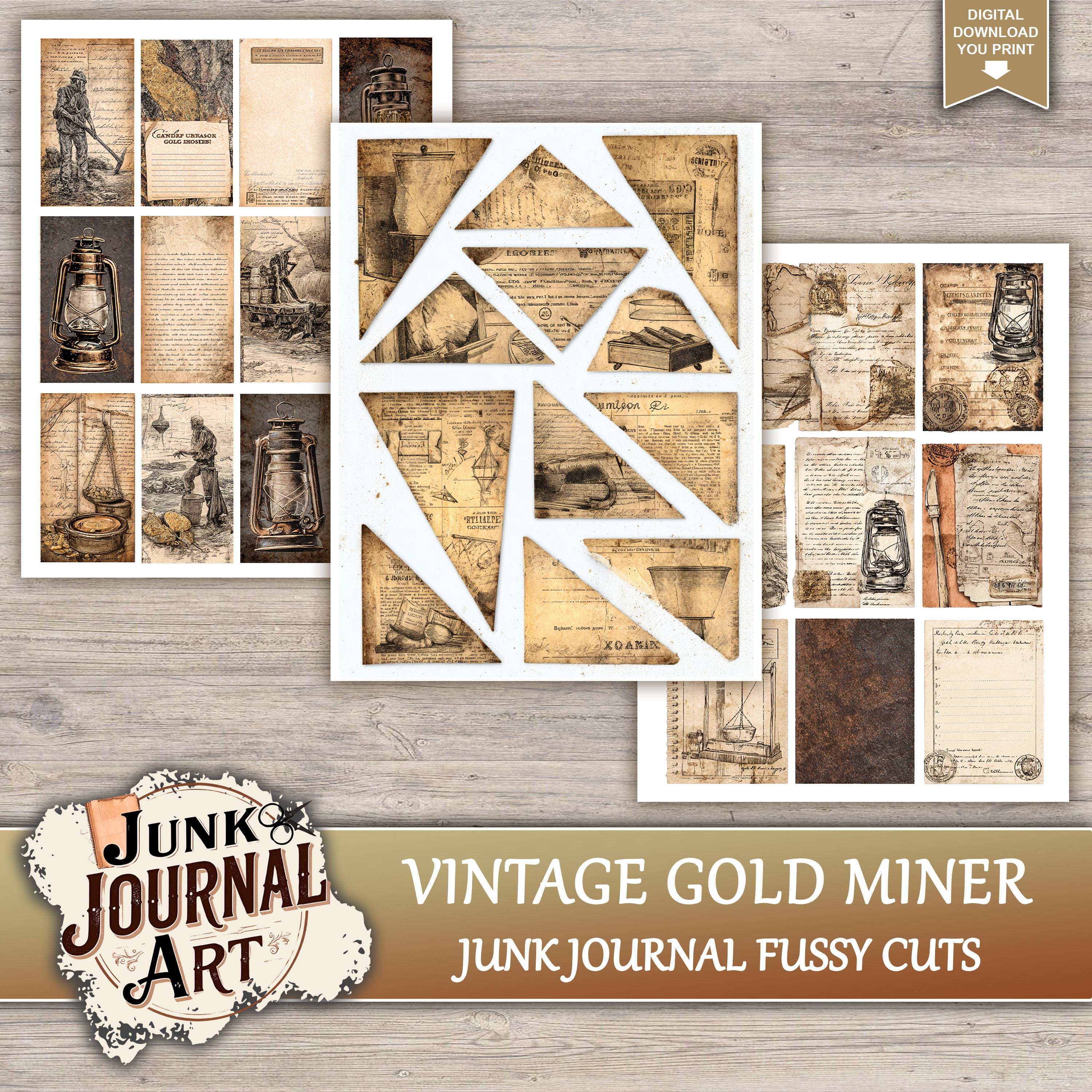 Gold Miner Junk Journal Printable Pages - Wild West Kit, Prospector ...
