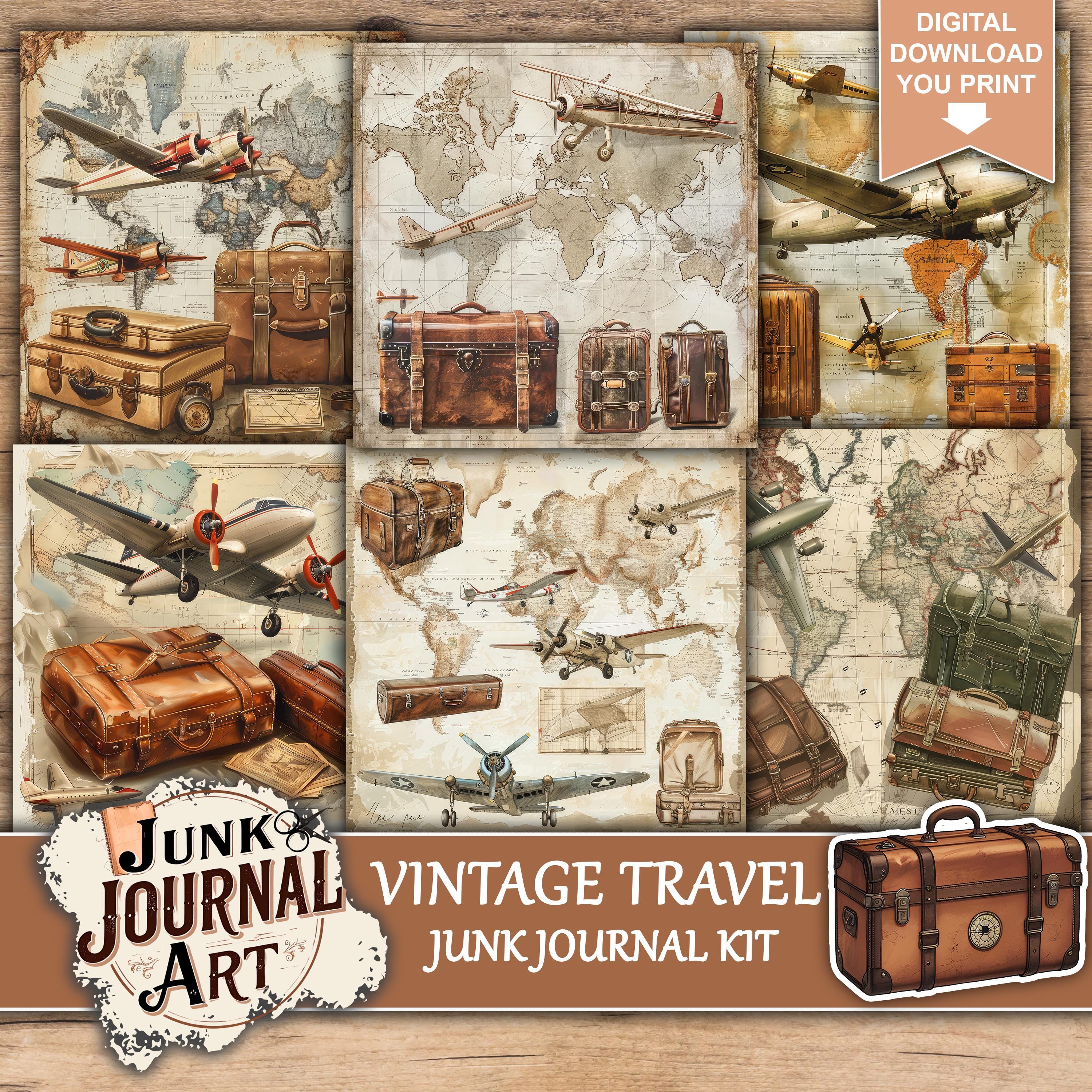 Vintage Travel Junk Journal Pages, Junk Journal Travel Printable, Junk ...