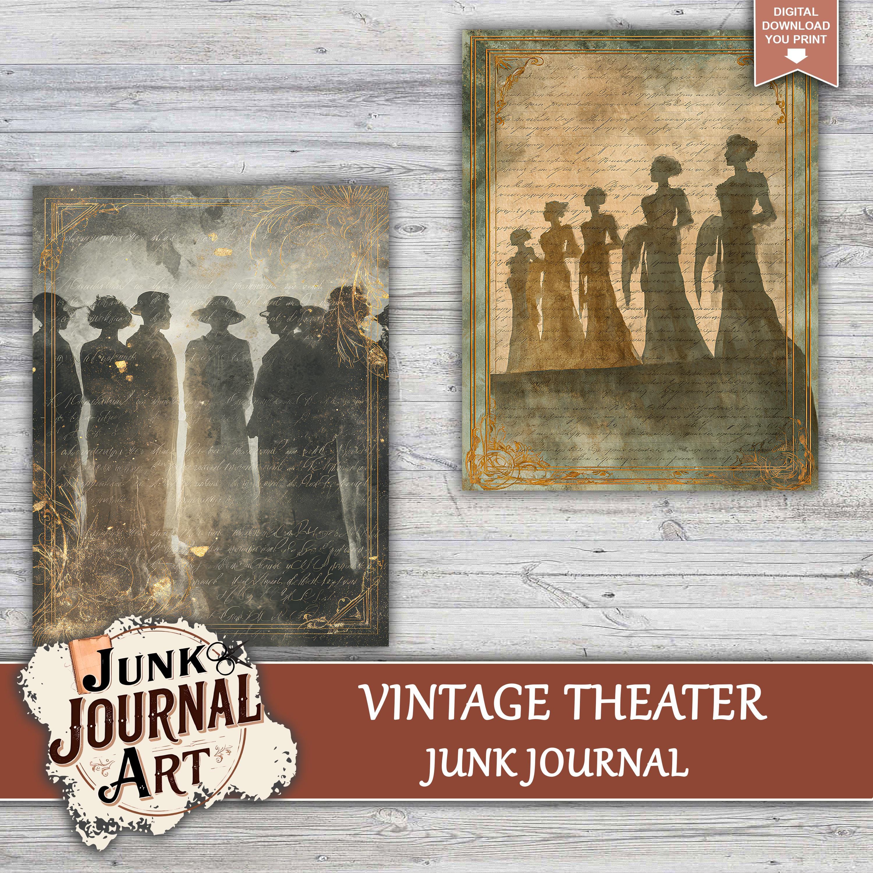 Vintage Theater Junk Journal Pages, Junk Journal Supplies, Junk Journal ...