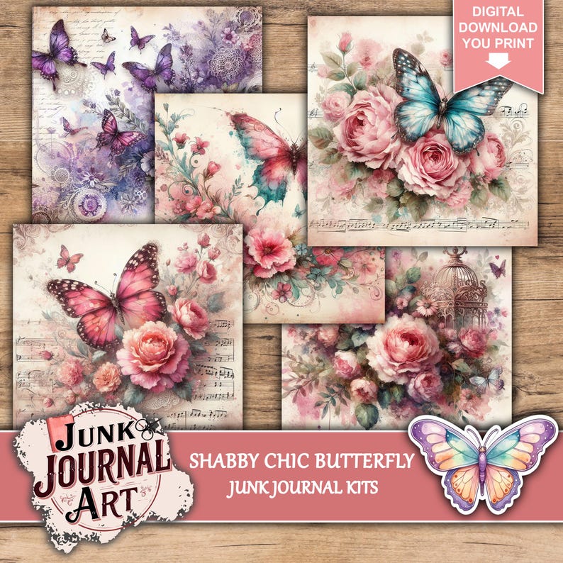 Butterfly Junk Journal Papers, Junk Journal Supplies, Junk Journal Kits ...