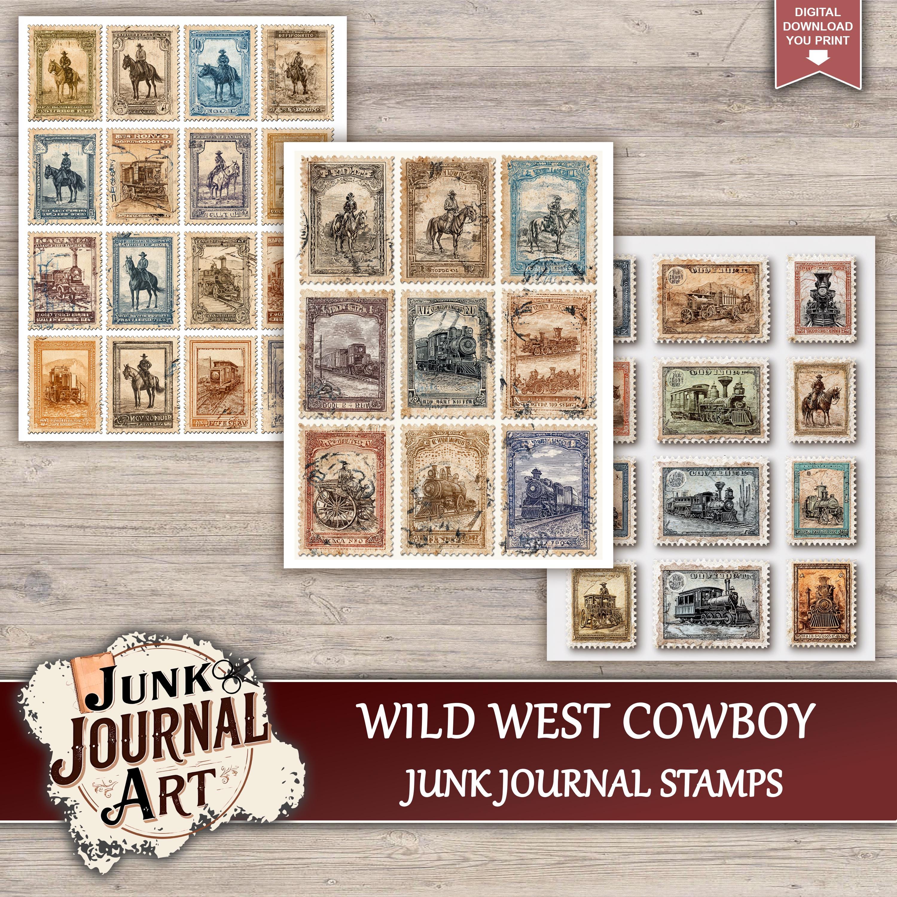 Wild West Cowboy Junk Journal Printable Pages - Steampunk Western Kit ...