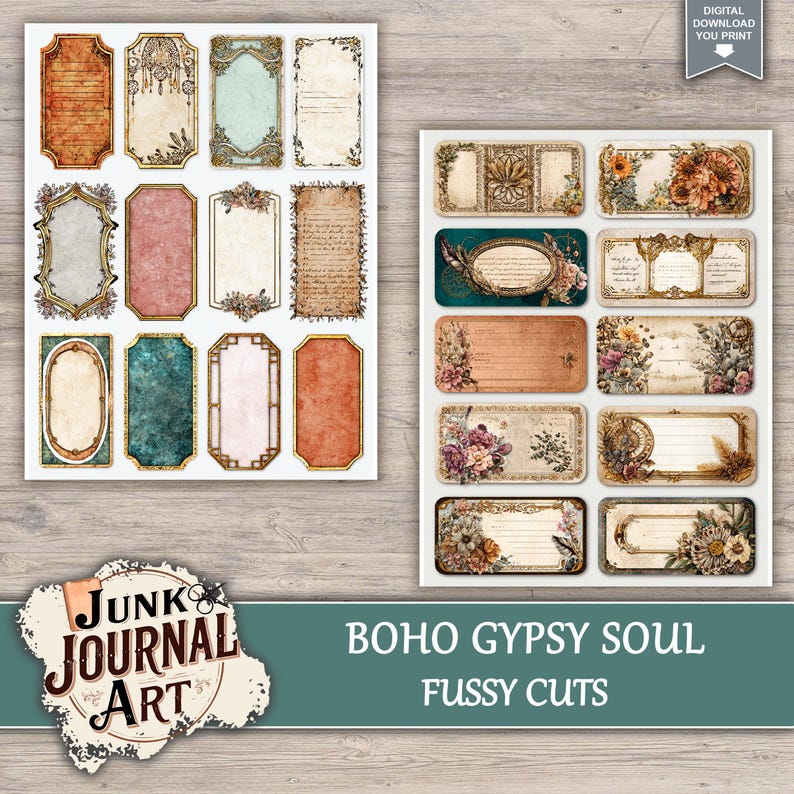Boho Gypsy Soul Junk Journal Printable Pages - Spiritual Hippie Kit ...