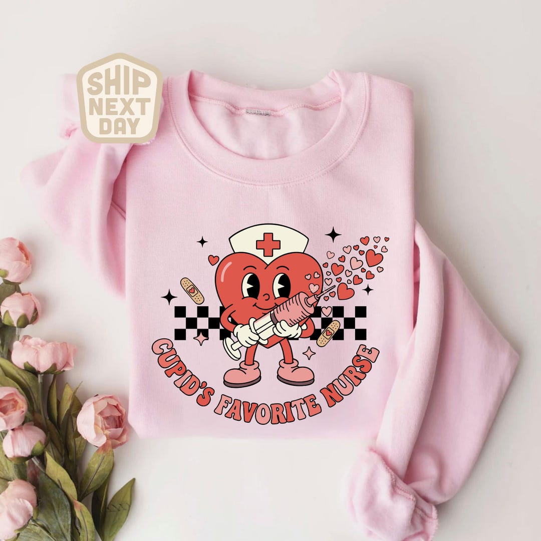 Cupid’s Favorite Nurse Shirt, Matching Nurse Valentine Couple Shirts ...