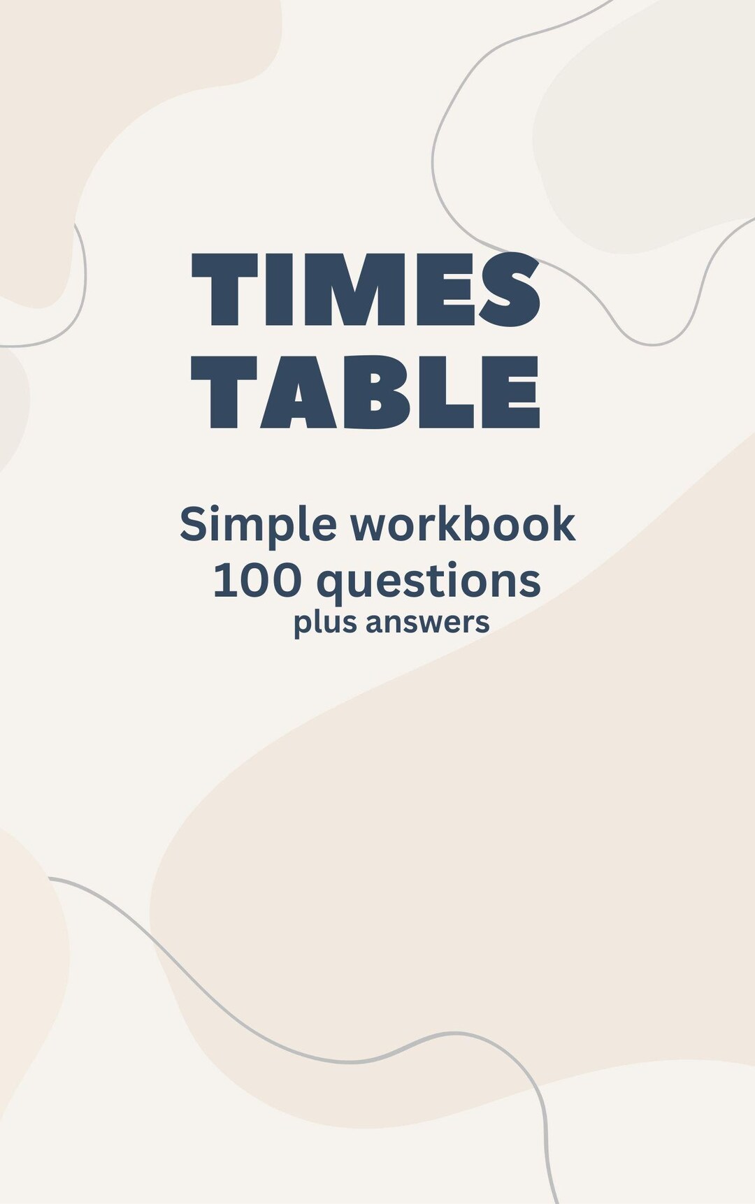 Simple Times Table Workbook - 100 Questions and Answers - Etsy