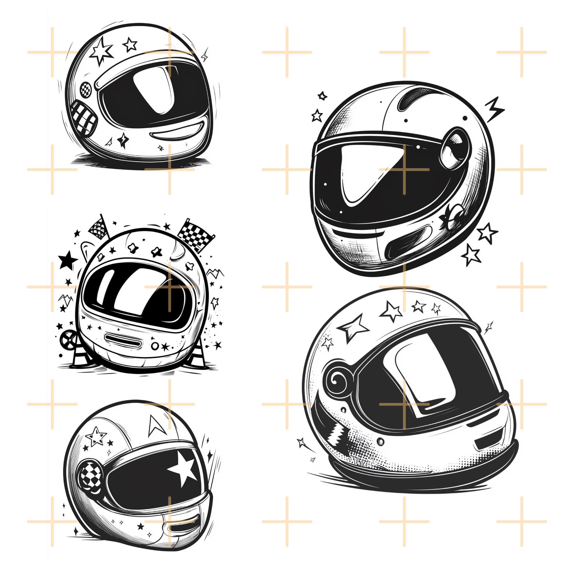 Racing Helmet Coloring Book | Printable Activity Book for Kids | Racing ...