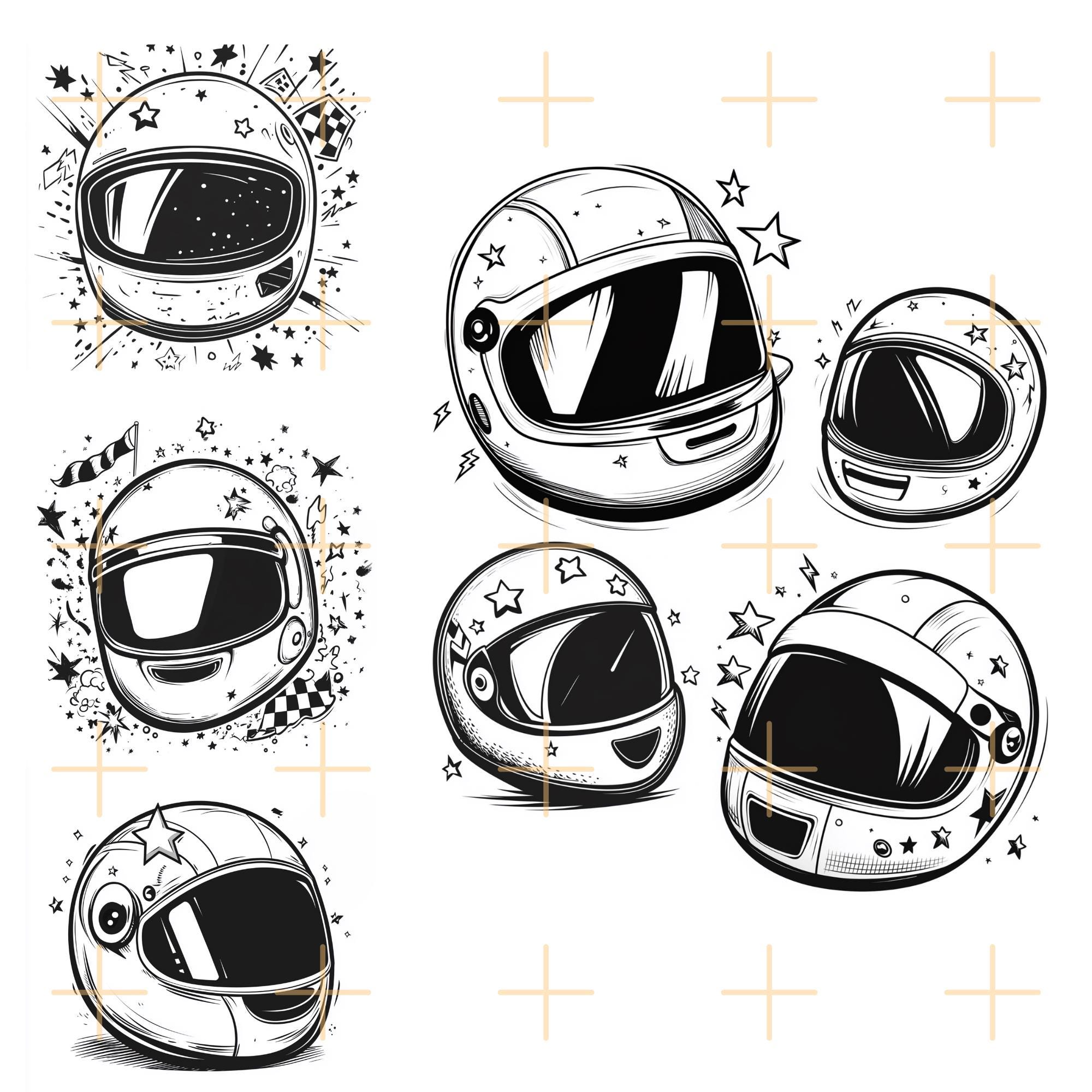 Racing Helmet Coloring Book | Printable Activity Book for Kids | Racing ...