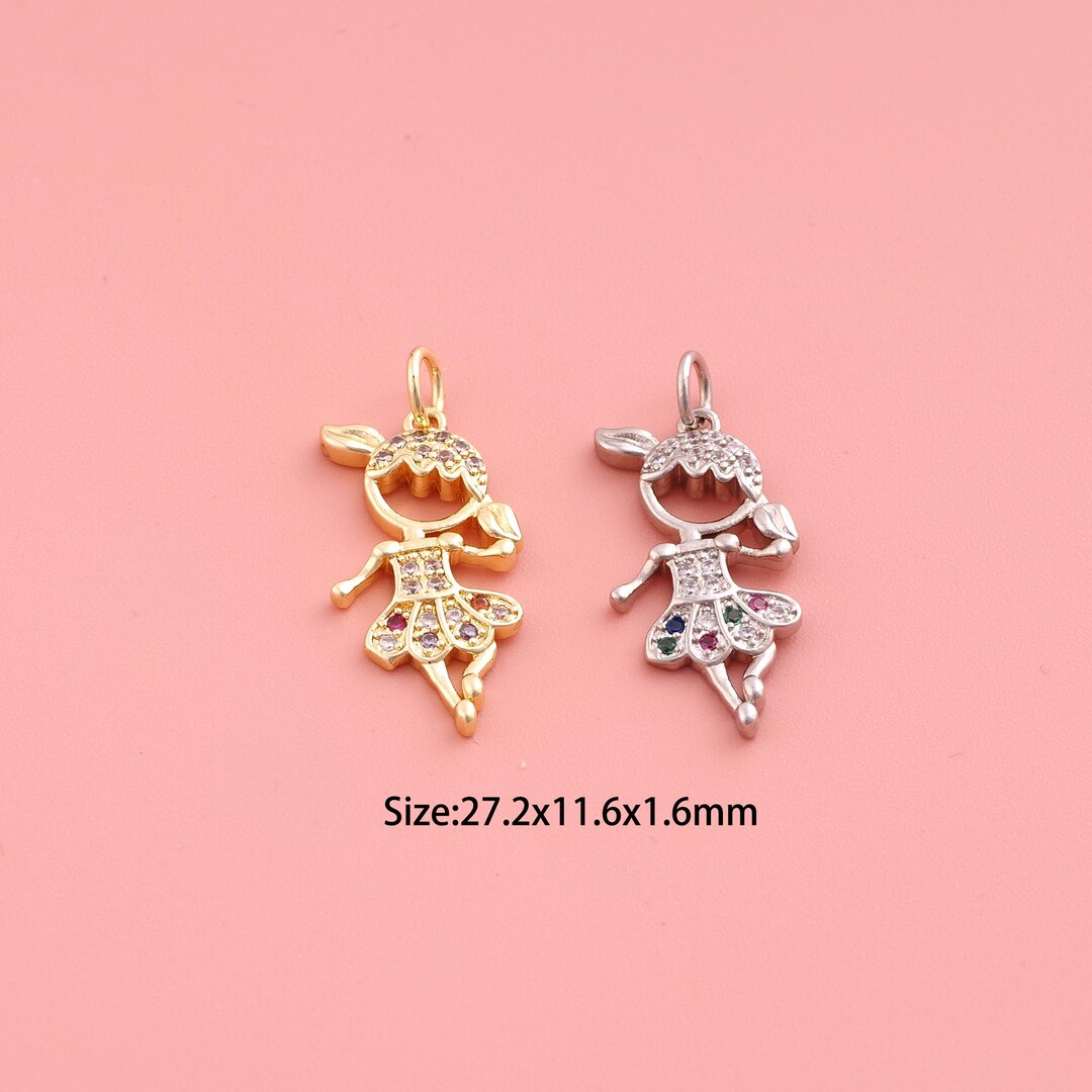 Character Pendant,18k Gold Filled Character Charm,cubic Zirconia ...