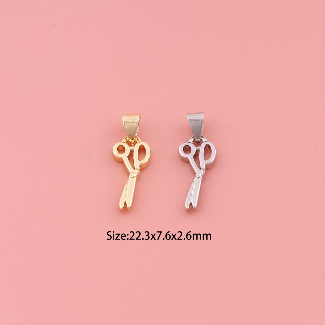 Scissors Pendant,18k Gold Filled Scissors Charm,scissors Charms,diy ...