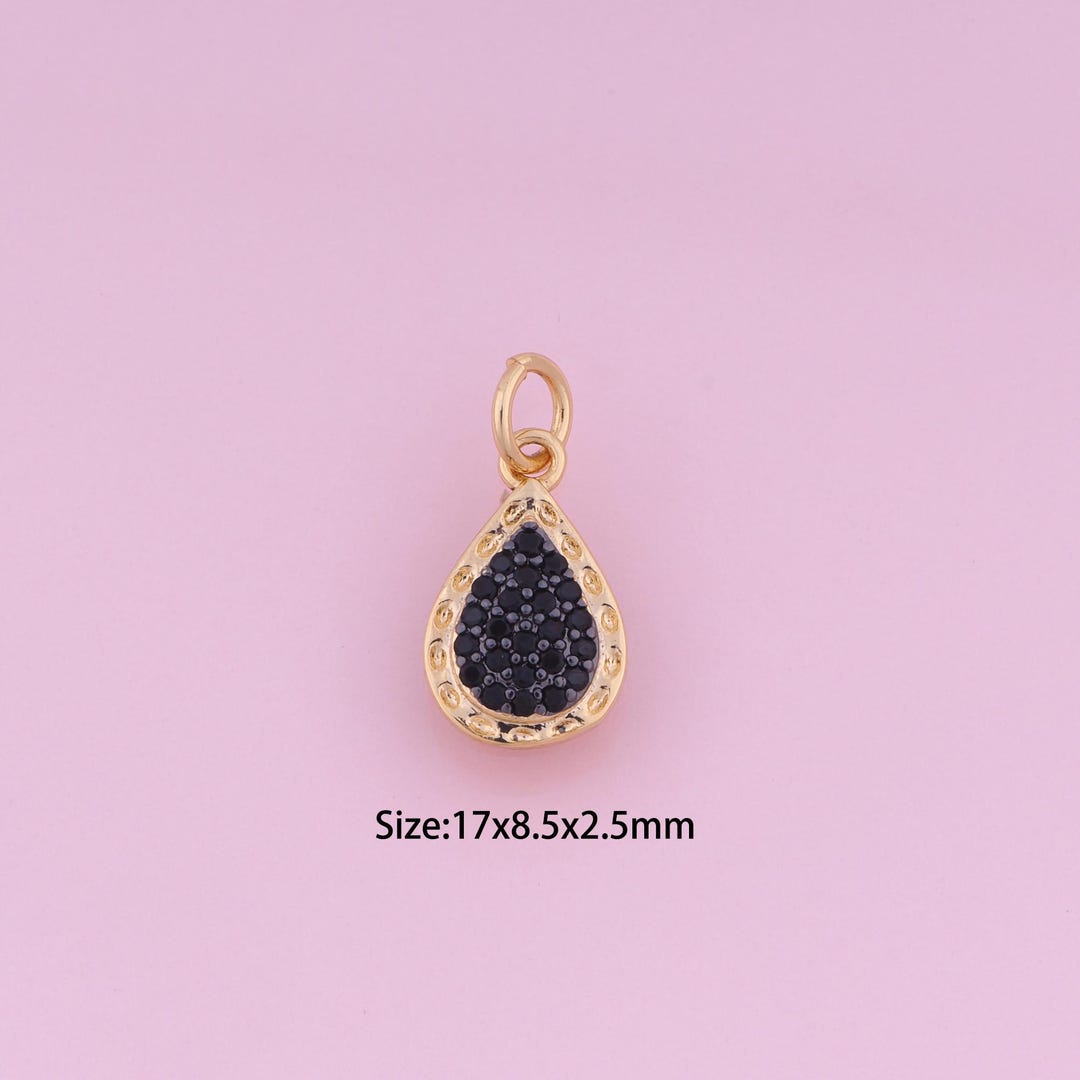 Water Drop Pendant,18k Gold Filled Water Drop Charm,cubic Zirconia ...