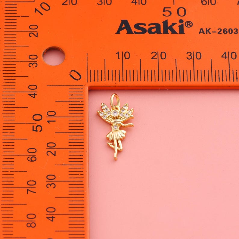 Elf Pendant,18k Gold Filled Elf Charm,cubic Zirconia Elf,elf Charms,diy ...