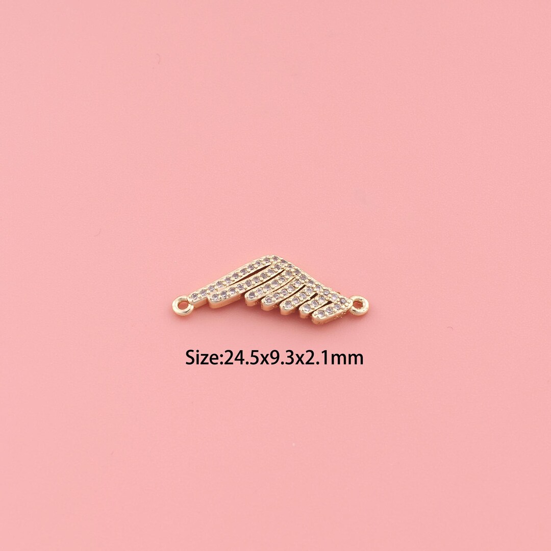 Angel Wings Connector,18k Gold Filled Animal Wings Connector,cubic ...