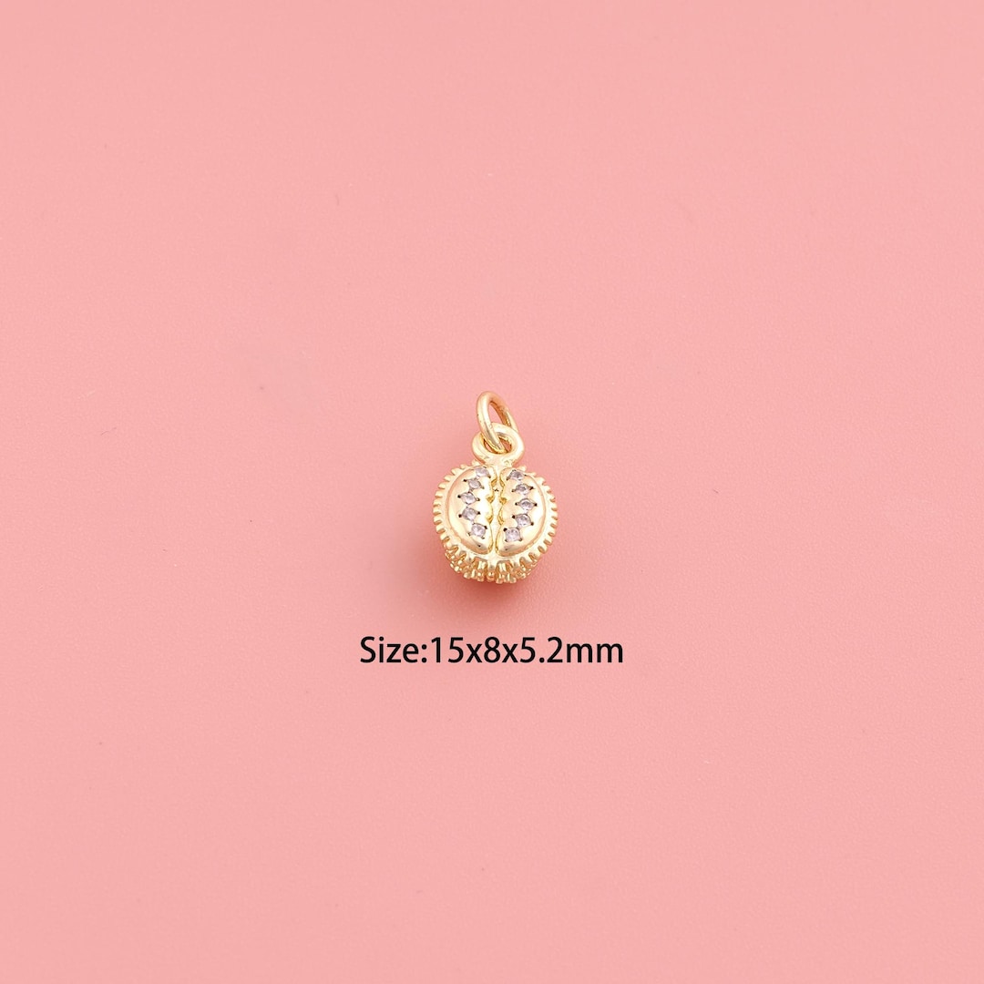 Durian Pendant,18k Gold Filled Fruit Charm,cubic Zirconia Durian,fruit ...