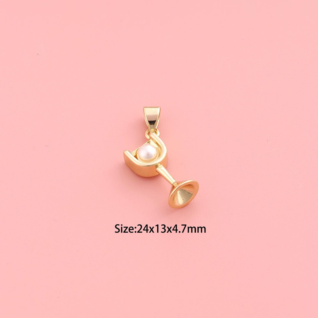 Goblet Pendant,18k Gold Filled Wine Glass Charm,goblet Charms,diy Wine ...