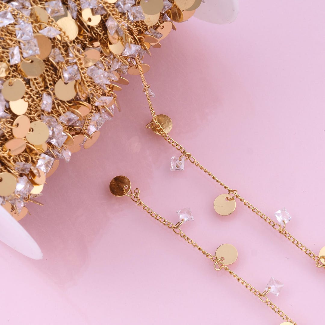 Disc Curb Chains,18k Gold Filled Special Chains,semi-finished Chains ...