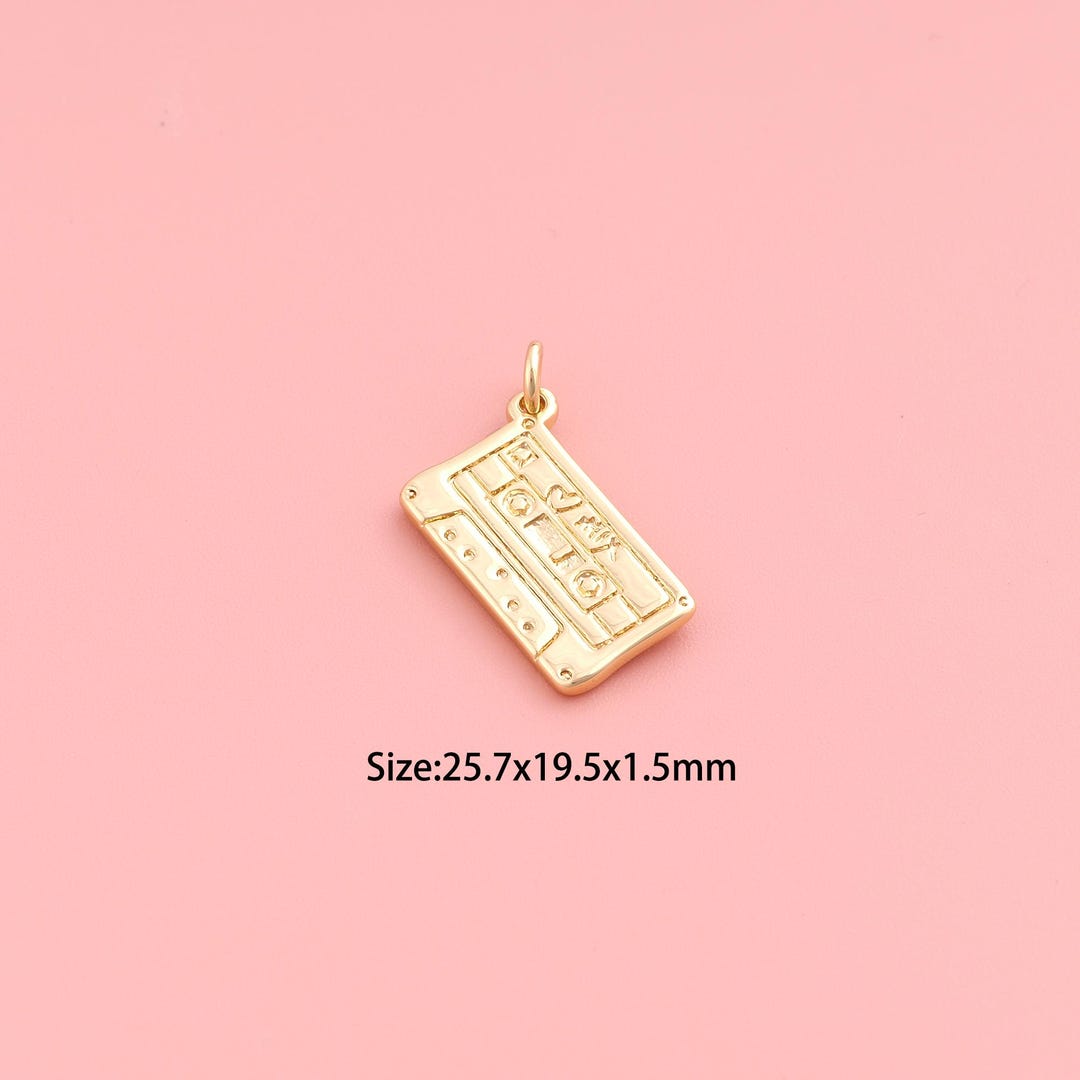 Tape Pendant,18k Gold Filled Radio Charm,tape Charms,diy Radio Charms ...