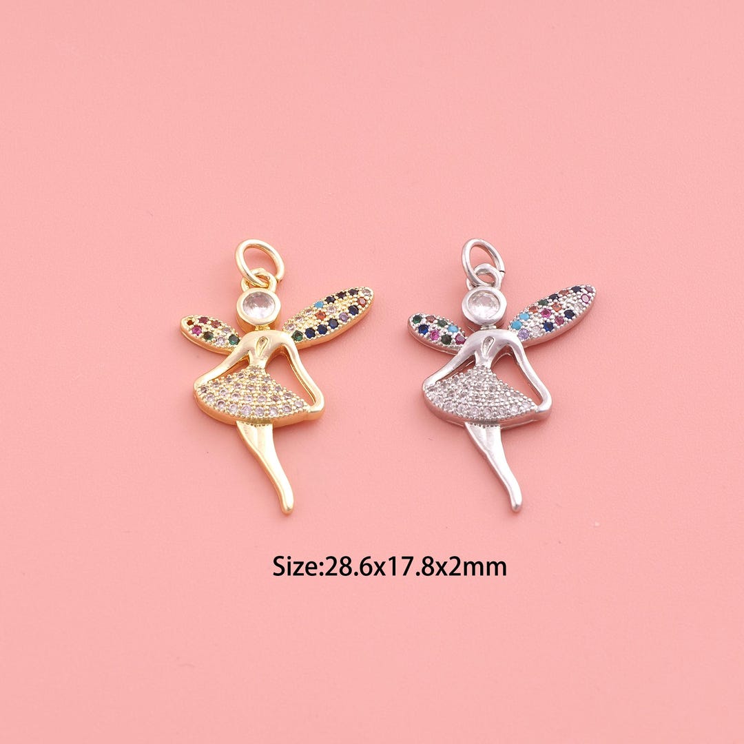 Elf Pendant,18k Gold Filled Elf Charm,cubic Zirconia Elf,elf Charms,diy ...