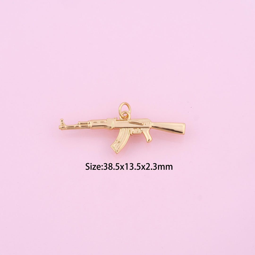 Weapons Pendant,18k Gold Filled Gun Charm,ak47 Rifle Charms,diy Weapons ...