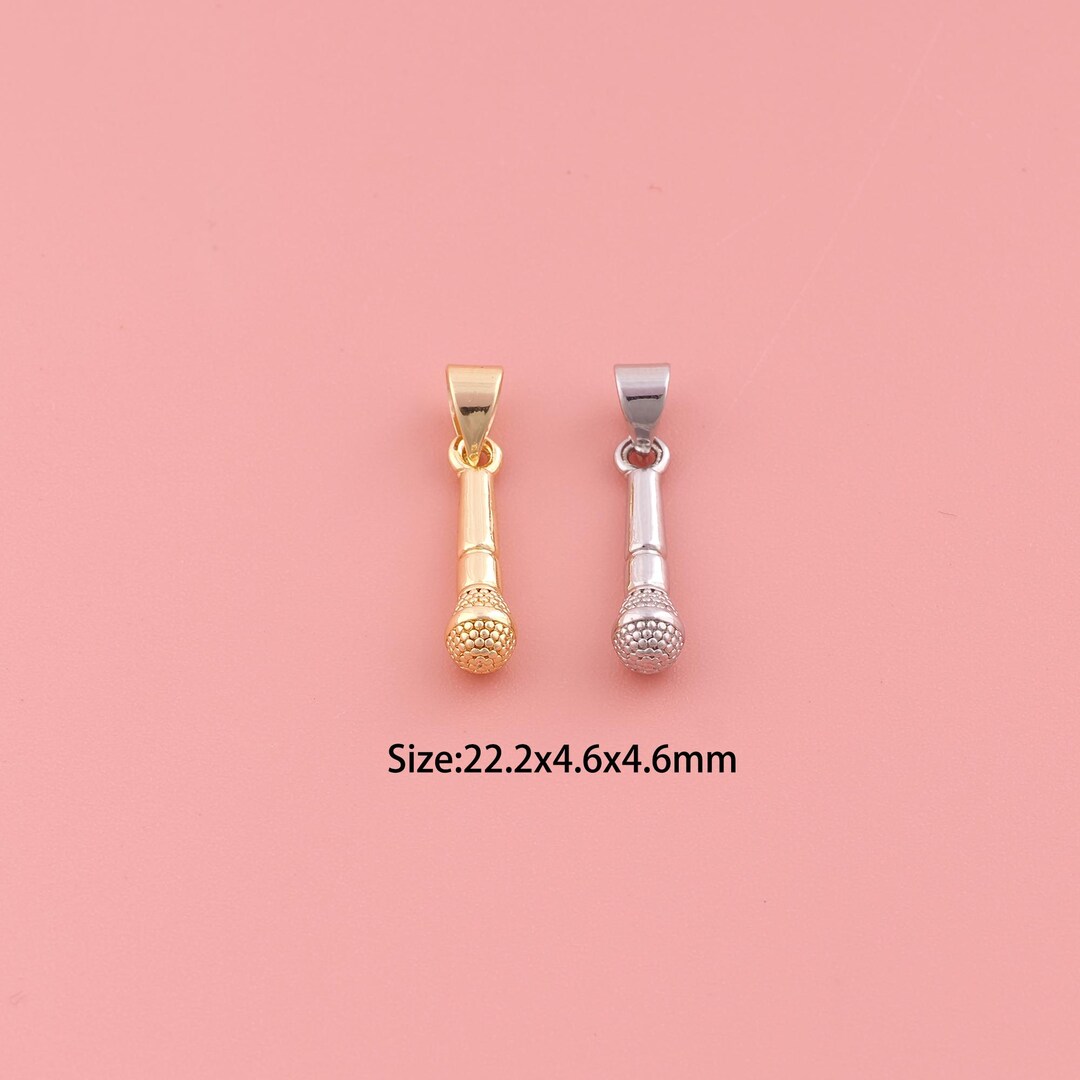 Microphone Pendant,18k Gold Filled Microphone Charm,microphone Charms ...