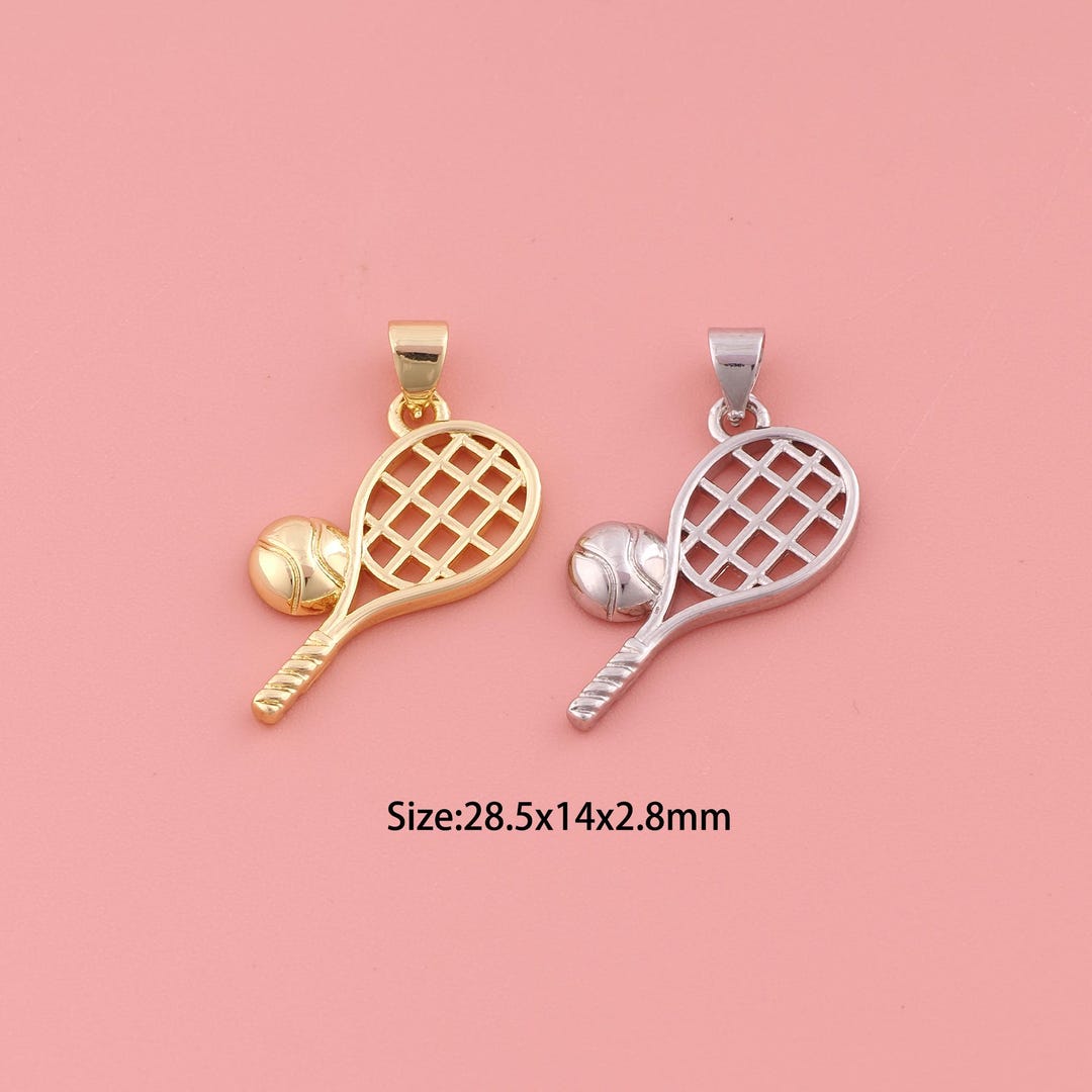 Racket Pendant,18k Gold Filled Sports Charm,racket Charms,diy Sports ...