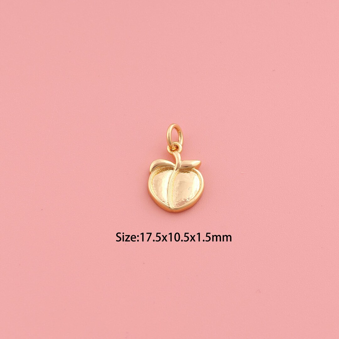 Peach Pendant,18k Gold Filled Fruit Charm,peach Charms,diy Fruit Charms ...