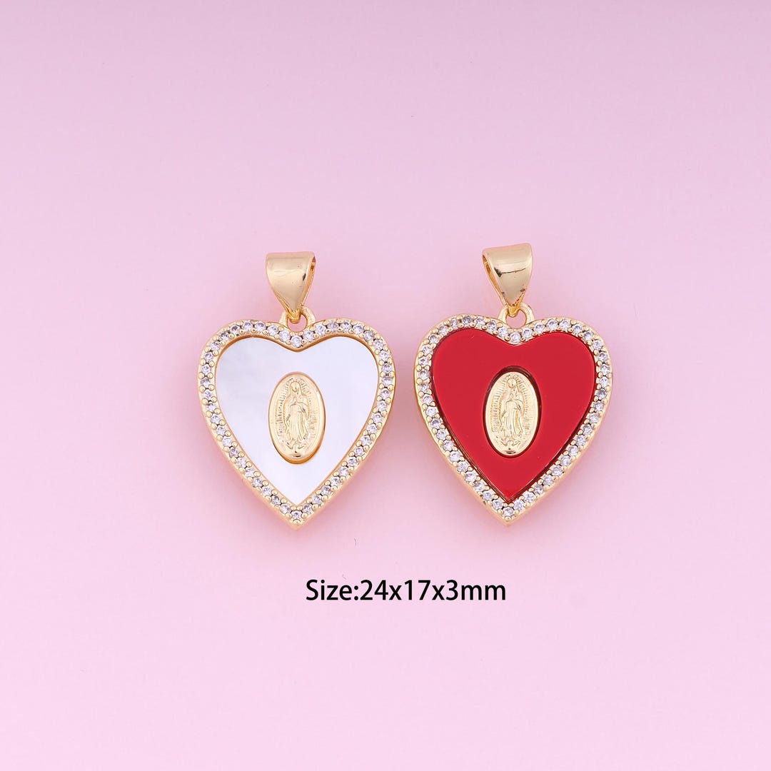 Virgin Mary Pendant,18k Gold Filled Religious Charm,cubic Zirconia ...