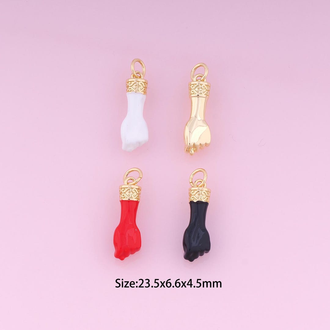 Gesture Pendant,18k Gold Filled Hand Charm,enamel Gesture,hand Charms ...