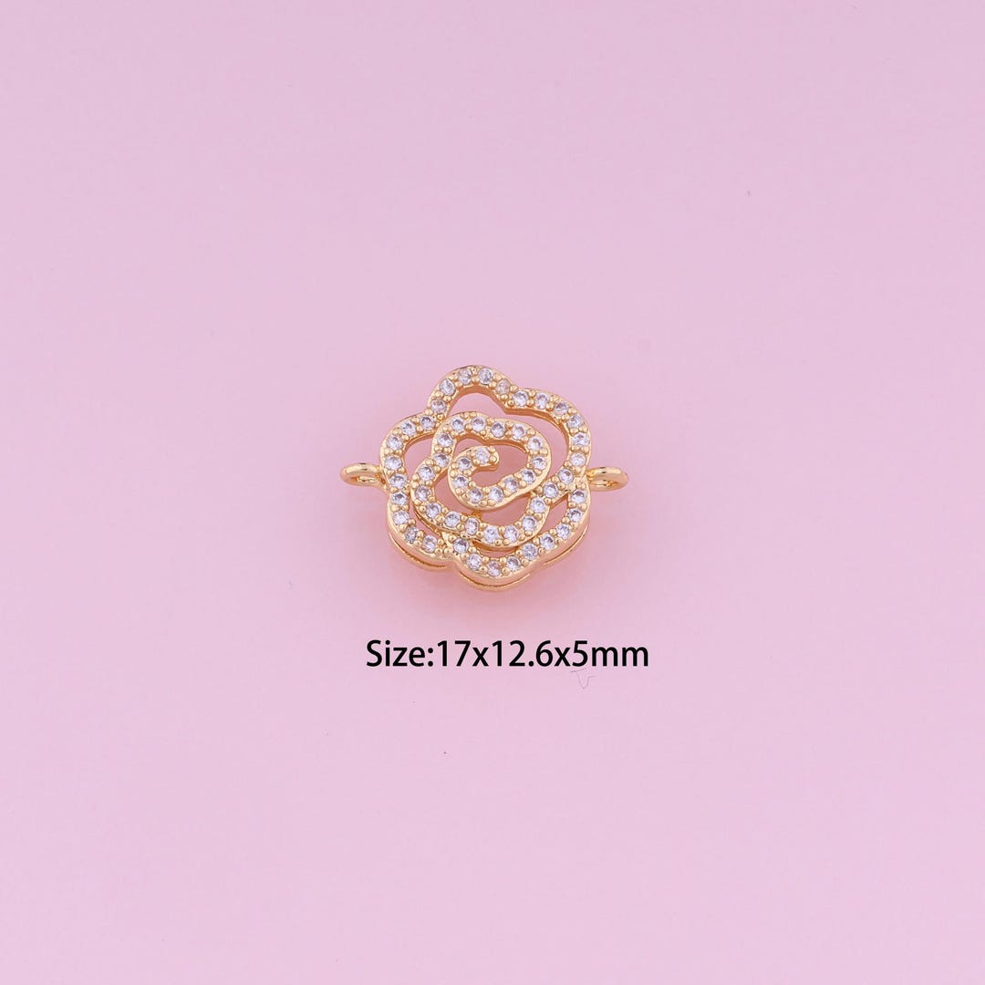 Flower Connector,18k Gold Filled Flower Connector,cubic Zirconia Flower ...