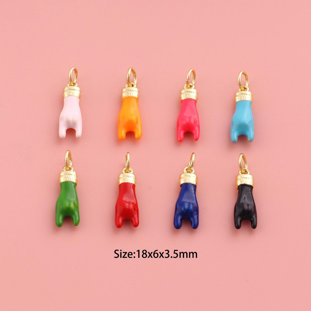 Rock Gesture Pendant,18k Gold Filled Gesture Charm,enamel Rock Gesture ...