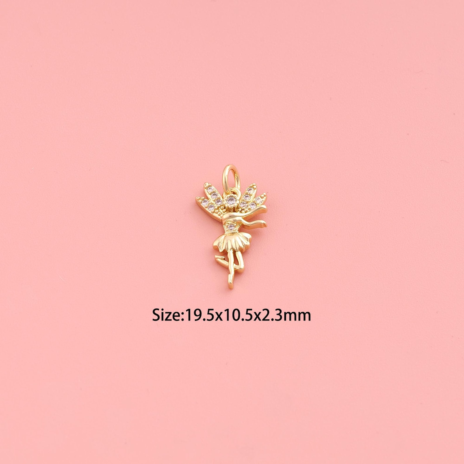Elf Pendant,18k Gold Filled Elf Charm,cubic Zirconia Elf,elf Charms,diy ...